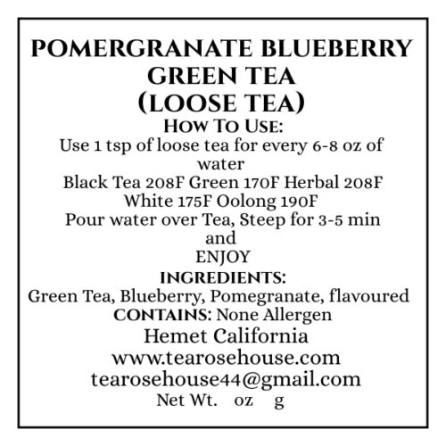 Pomegranate Blueberry Green Tea – Antioxidant-Rich Loose Leaf Blend ...